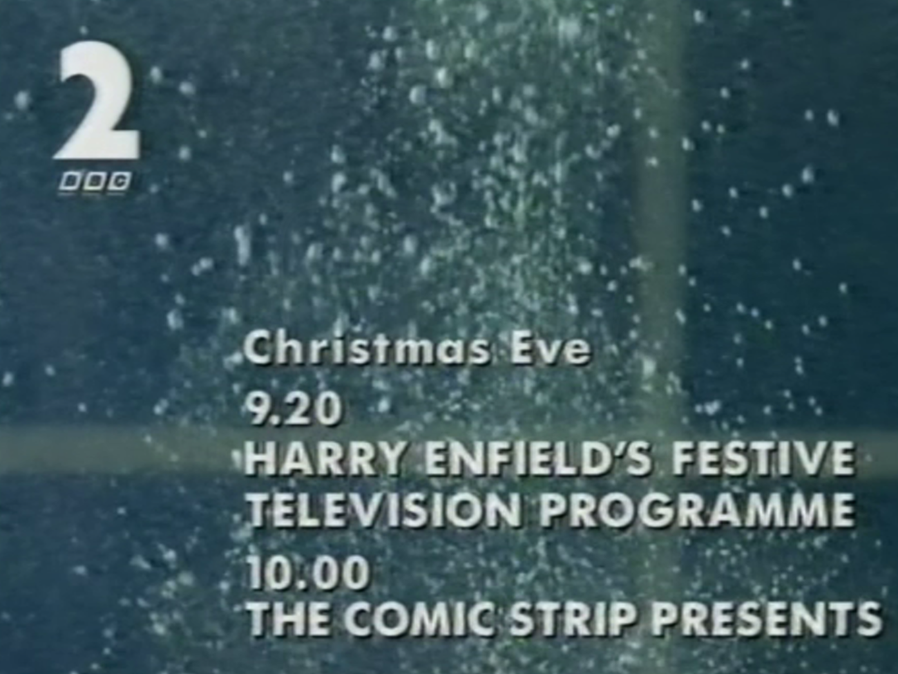 BBC Two continuity including programme promotion for Harry Enfield's ...