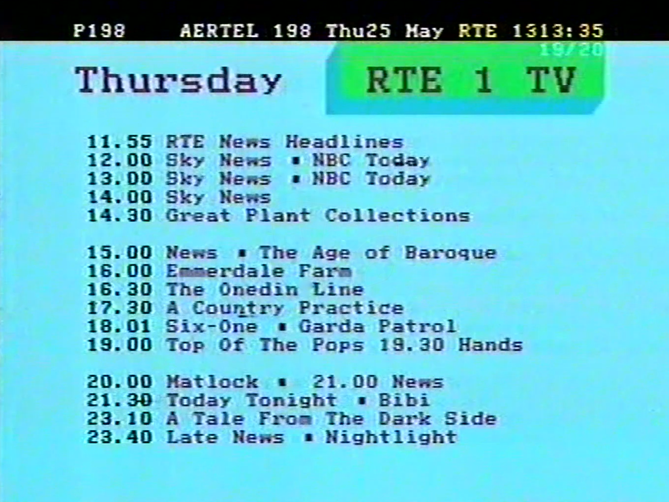 Early in-vision teletext in Ireland - Rewind