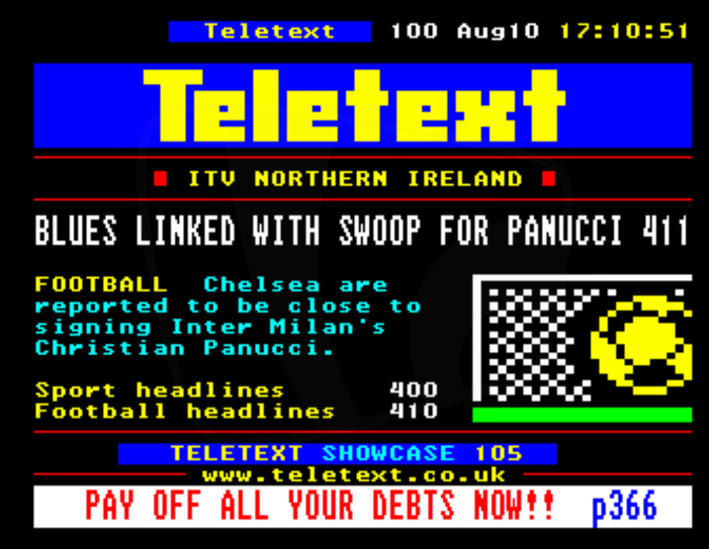 Teletext on View: Teletext (ITV) (10th August 2000) - Rewind