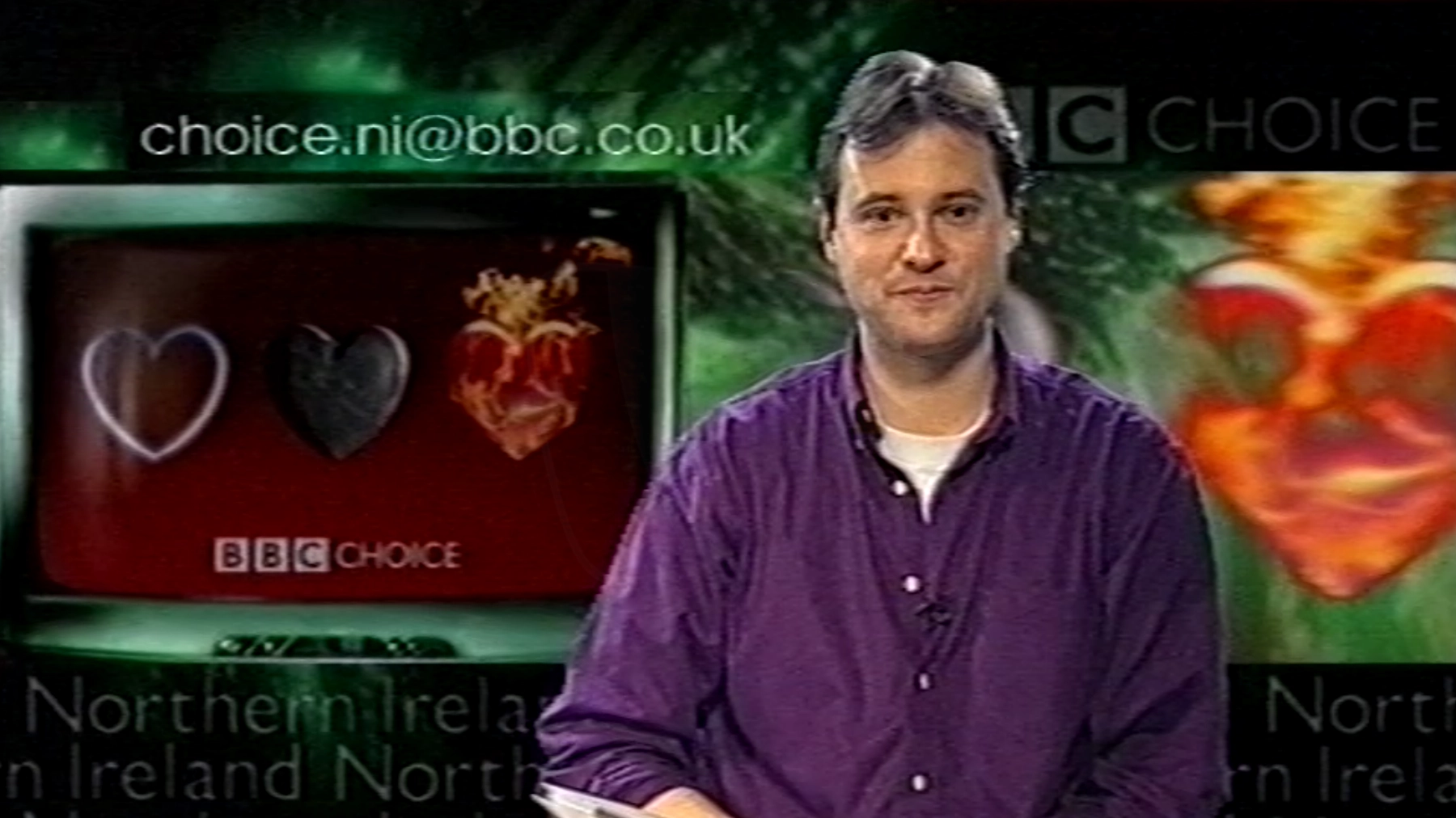 BBC Choice Northern Ireland continuity including programme promotion for Ray Mears' Extreme ...