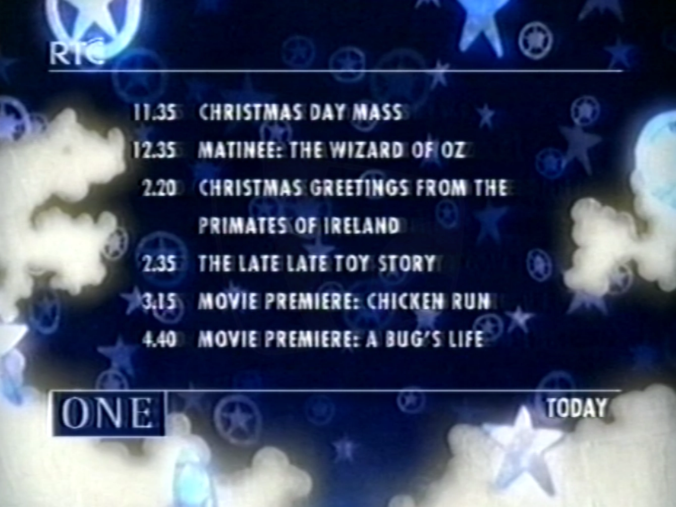 RTÉ One continuity (25th December 2002) - Rewind