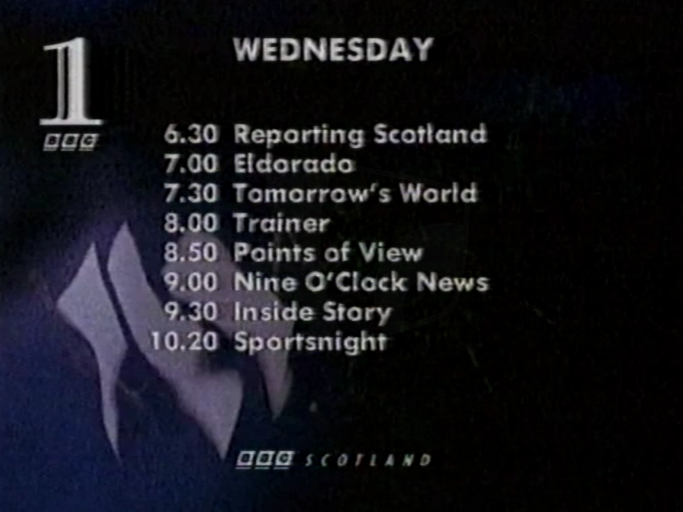 Casablanca close and BBC One Scotland closedown including programme ...