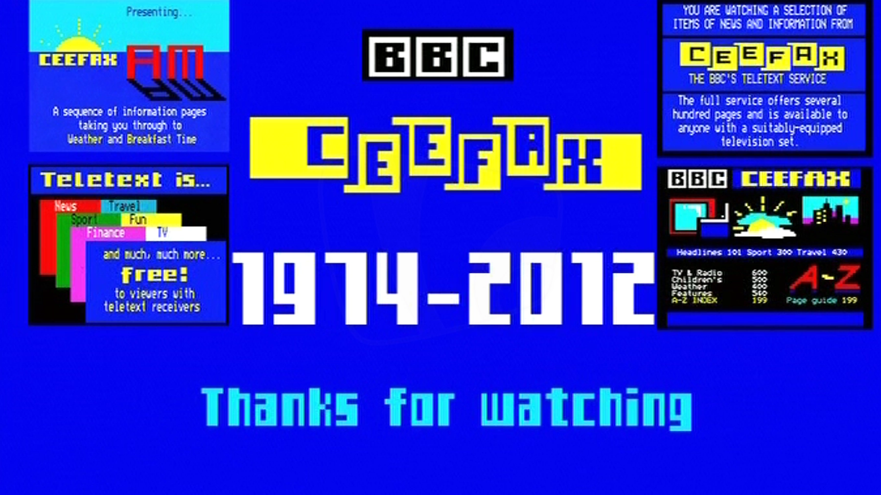 The final Pages from Ceefax (partial) (2 clips) (22nd October 2012 ...